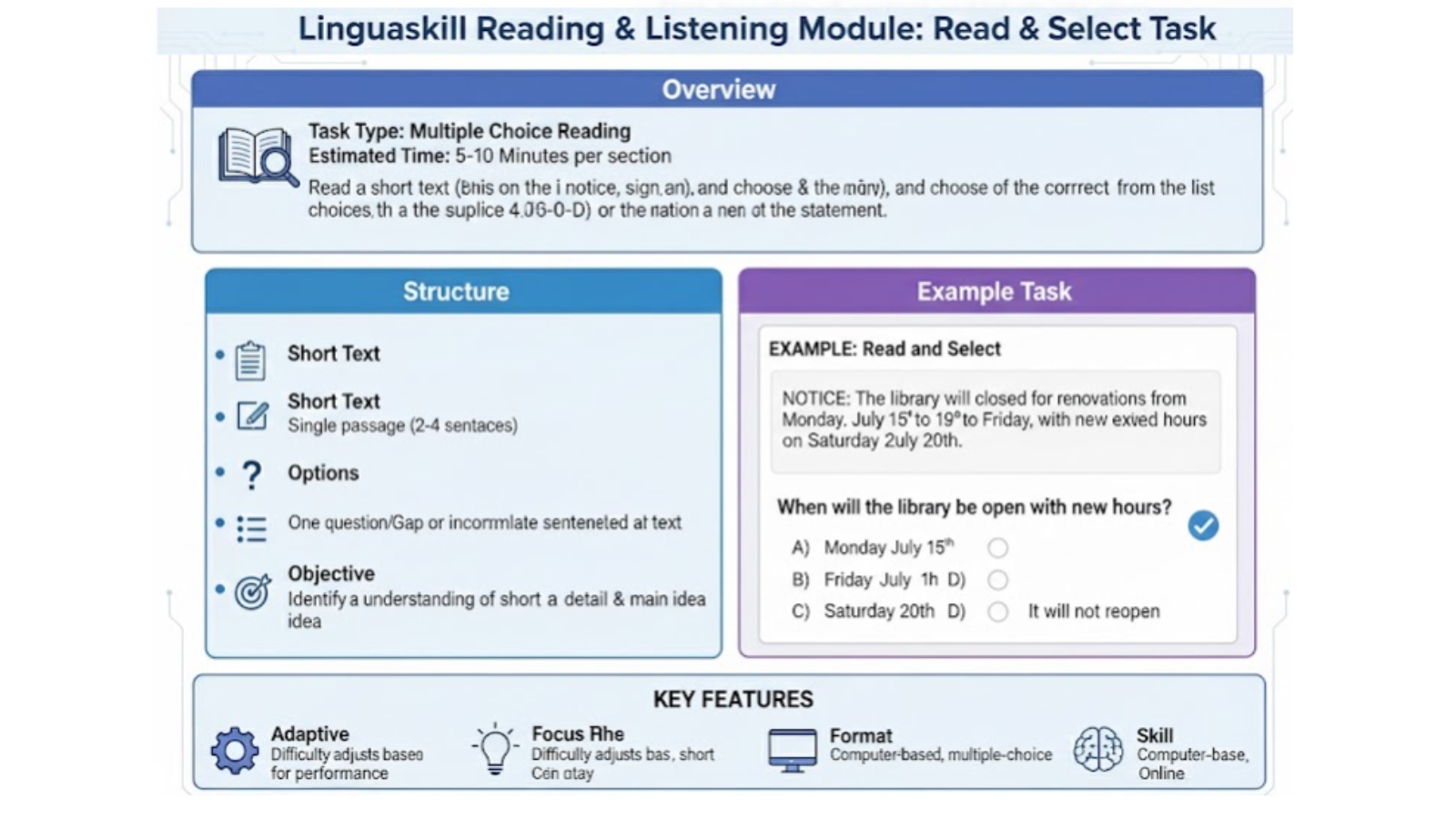 Dạng bài tập Read and Select (Đọc và chọn lựa) LinguaSkill - Lingo Speak
